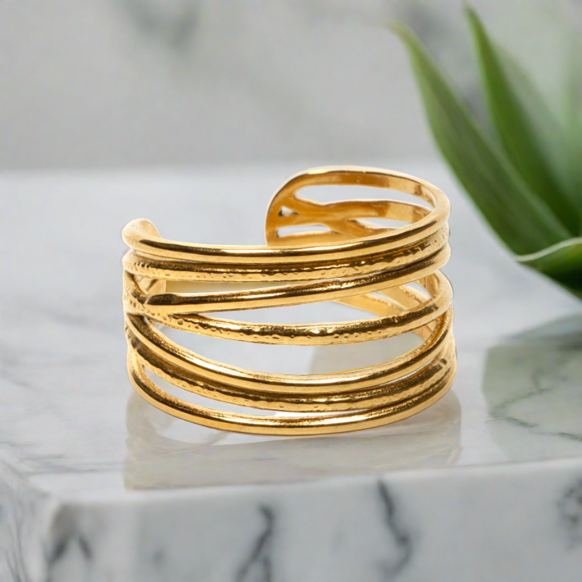 Multi Strand Ring - Gold Plate – Suzie Blue Canada