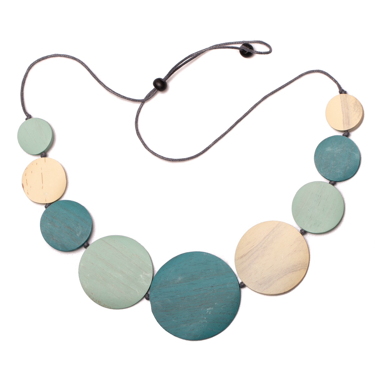 Graduated Wooden Disc Necklace – Suzie Blue Canada